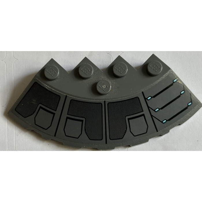 LEGO Brick 6 x 6 Round (25°) Corner with Stairs and vents left Sticker ...