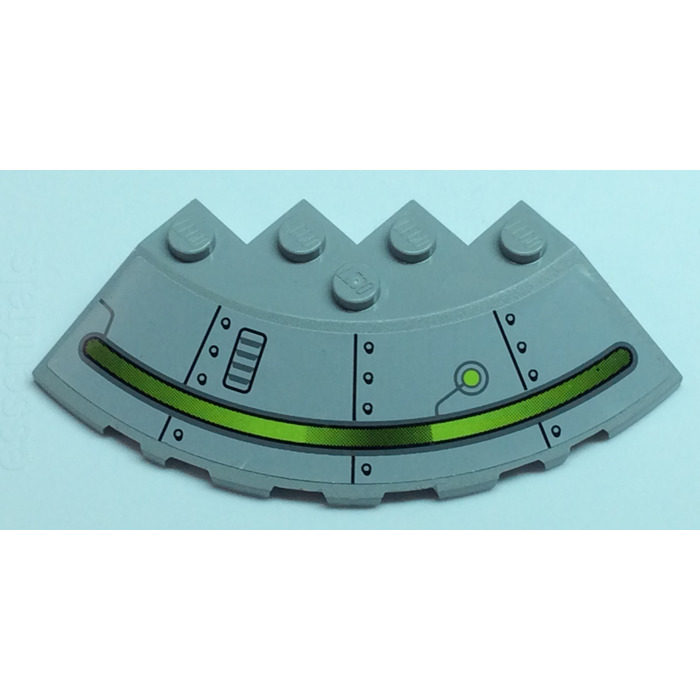 LEGO Brick 6 x 6 Round (25°) Corner with Vent Left and Lime Green ...