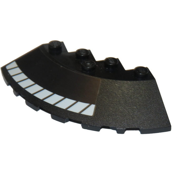 LEGO Brick 6 x 6 Round (25°) Corner with White Stripes (Left) Sticker ...