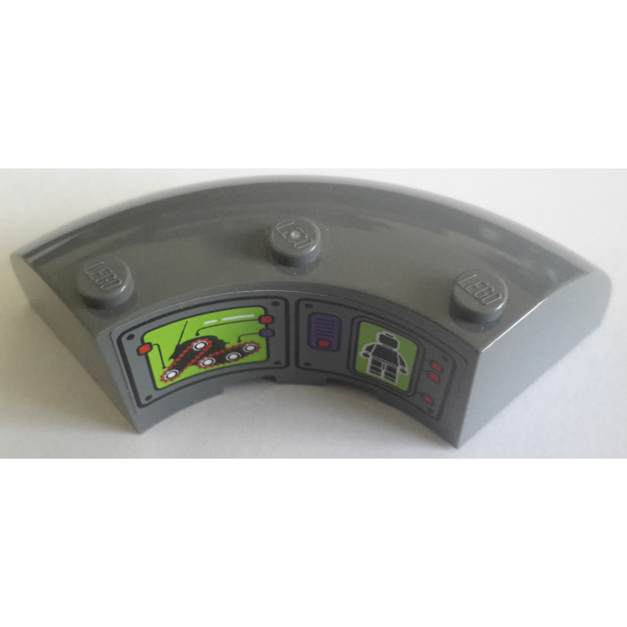 LEGO Brick 6 x 6 x 2 Round Corner with Control Panel with Minifigure ...