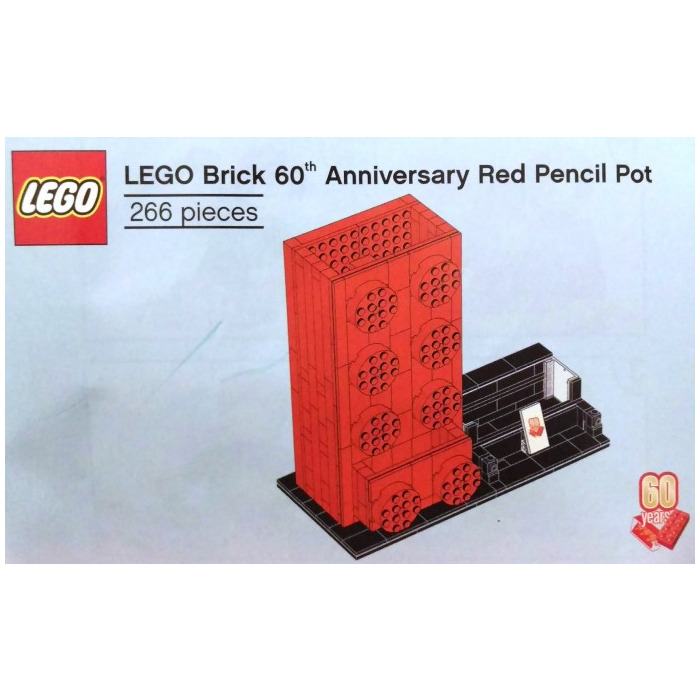 LEGO Brick 60th Anniversary Red Pencil Pot Set 6258618 | Brick Owl ...