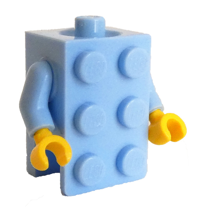 LEGO Brick Costume with Bright Light Blue Arms and Yellow Hands (37191 ...