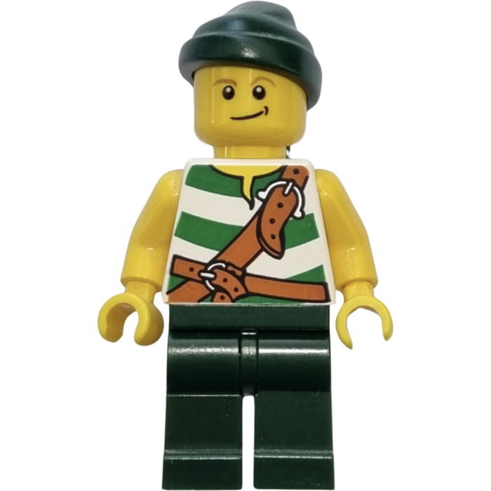 LEGO Brickbeard's Bounty Pirate with White and Green Shirt Minifigure ...