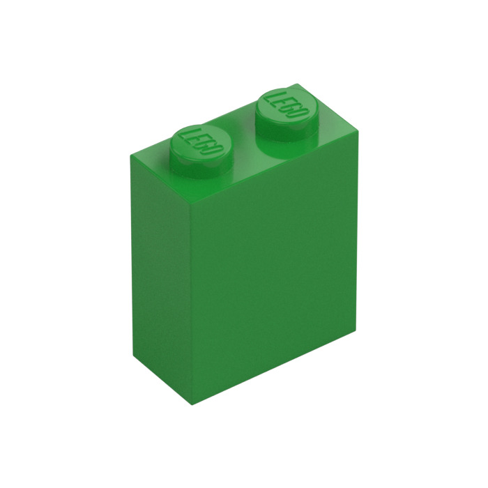 LEGO Bright Green Brick 1 x 2 x 2 with Recycling Logo with Inside Stud ...