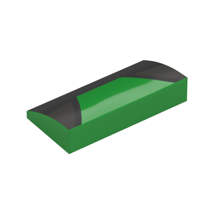 LEGO Bright Green Slope 2 x 4 Curved with Black Panels with Bottom ...