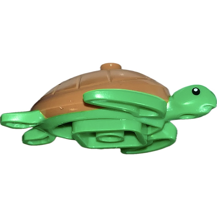 LEGO Bright Green Turtle with Medium Dark Flesh Shell (104100) | Brick Owl