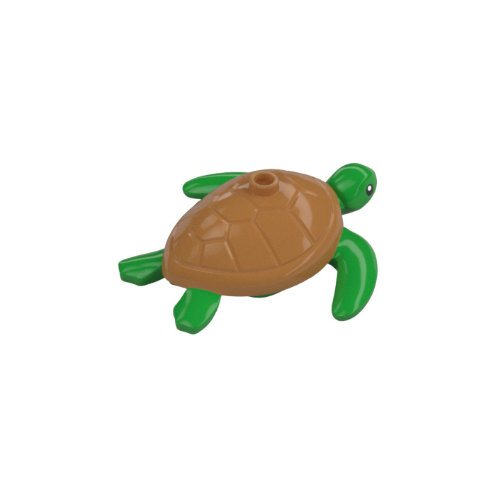 LEGO Bright Green Turtle with Medium Dark Flesh Shell (104100) | Brick Owl