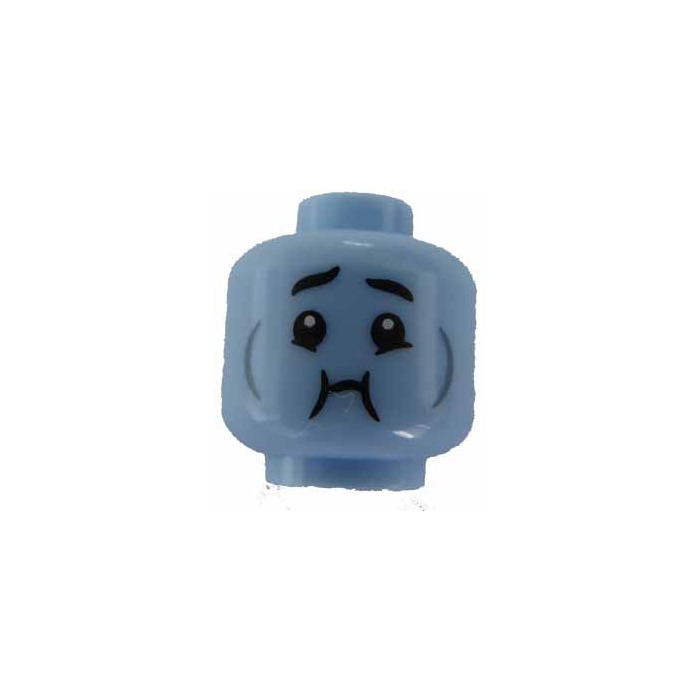 LEGO Bright Light Blue Head with Queasy Face (3626) | Brick Owl - LEGO ...