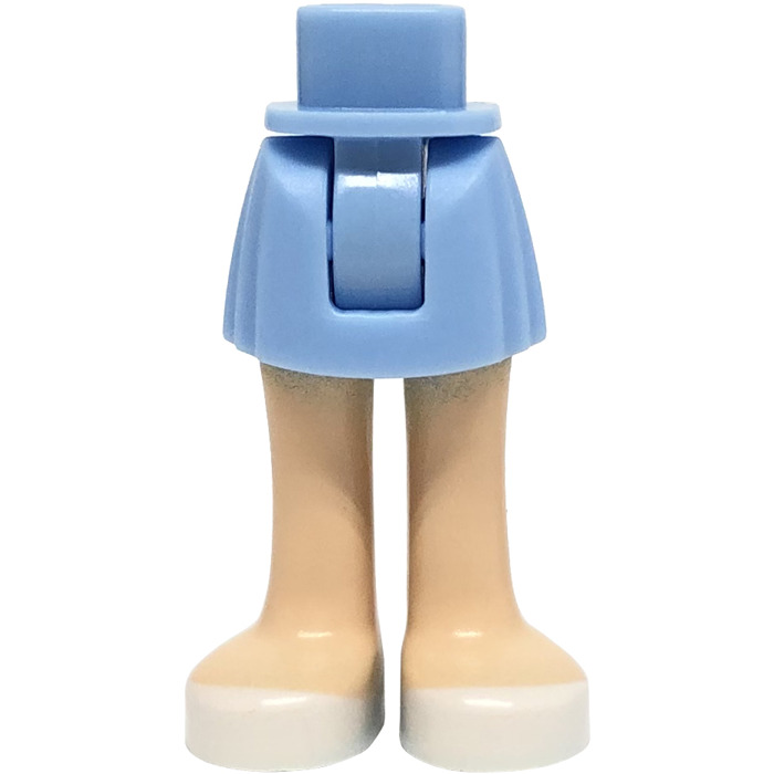 LEGO Bright Light Blue Minidoll Hip with Curved Skirt with White Open ...