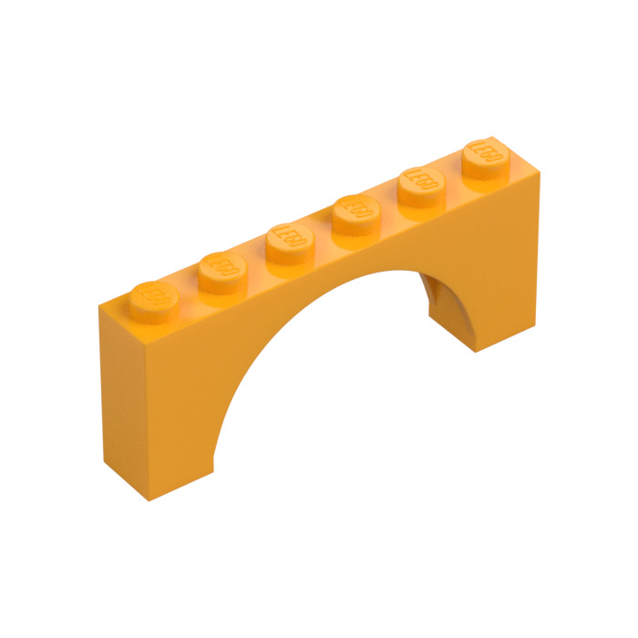 LEGO Bright Light Orange Arch 1 x 6 x 2 Medium Thickness Top (7069 / ...