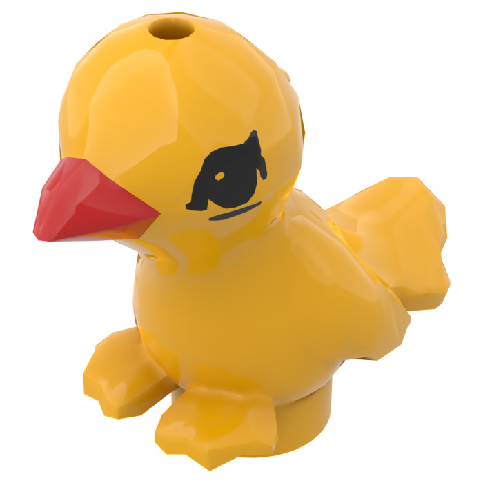 LEGO Bright Light Orange Bird with Feet Separate with Red Beak (12201 / ...