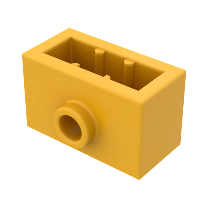 LEGO Bright Light Orange Brick 1 x 2 with 1 Stud on Side (7133 / 86876 ...