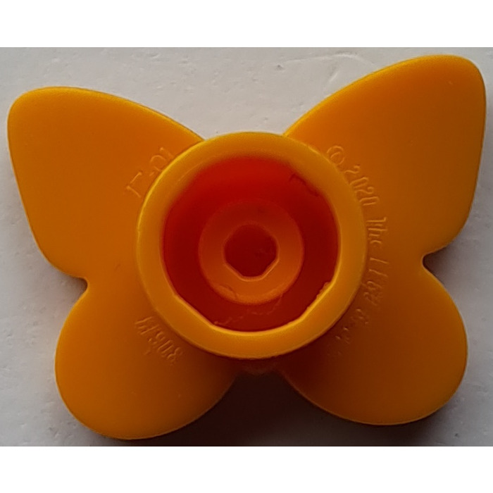 LEGO Bright Light Orange Butterfly (Smooth) with Brown Decoration ...
