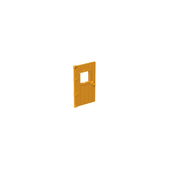 LEGO Bright Light Orange Door 1 x 4 x 6 with Window and Wood Structure ...