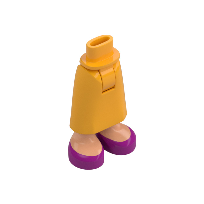 LEGO Bright Light Orange Minidoll Hip with Long Skirt with Pink Shoes ...