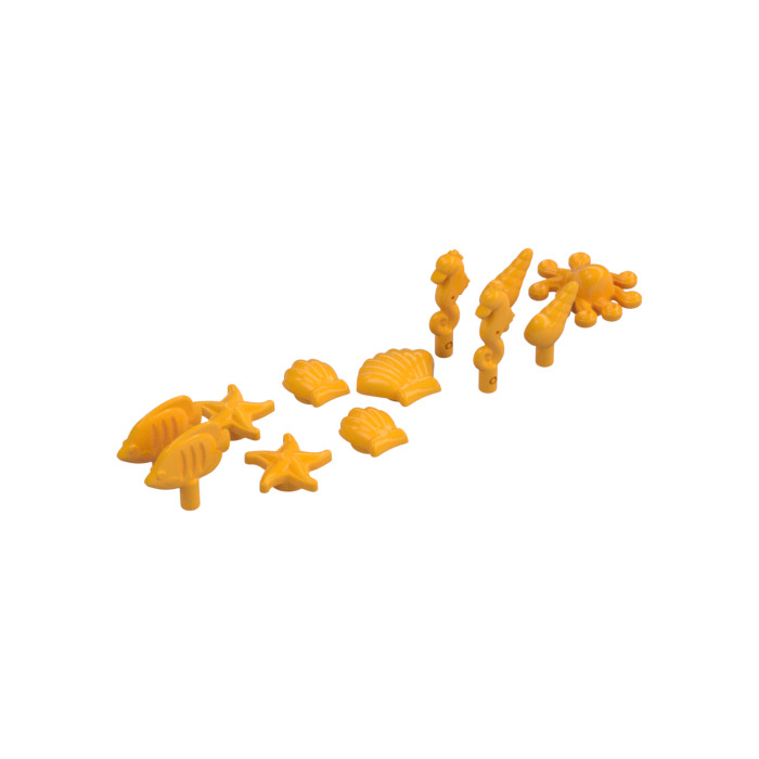 LEGO Bright Light Orange Sea Shells and Sea Creatures Accessory Pack ...