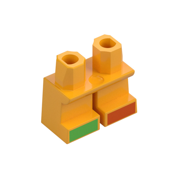 LEGO Short Legs with Bright Green and Reddish Orange Toes (41879 ...