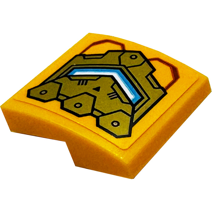 LEGO Bright Light Orange Slope 2 x 2 Curved with Armor Plates (Right ...