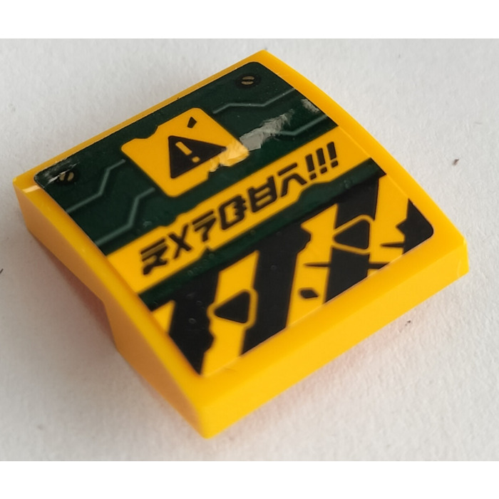 LEGO Bright Light Orange Slope 2 x 2 Curved with Danger Stripes ...