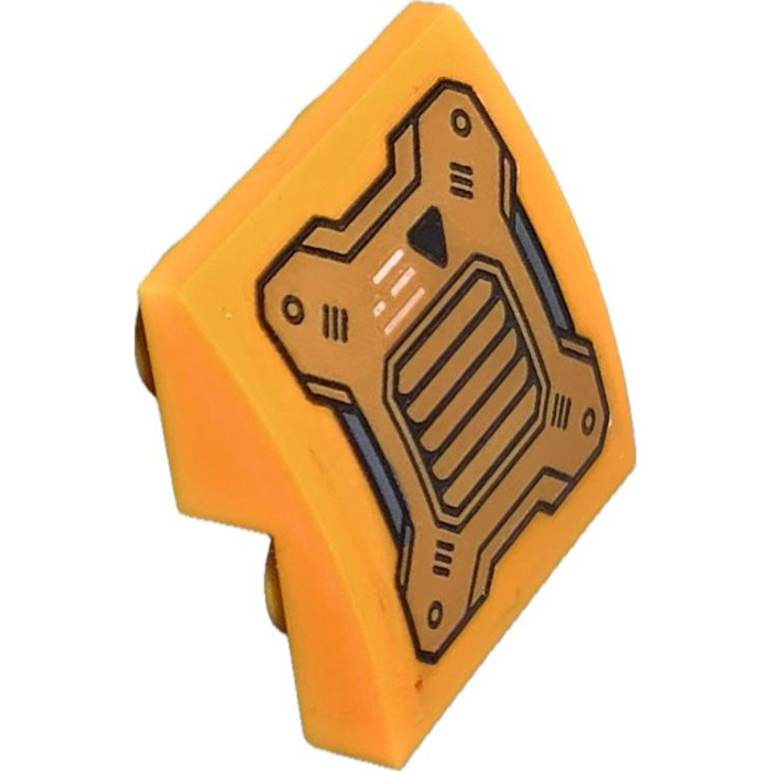 LEGO Slope 2 x 2 x 0.7 Curved Inverted with Metal Mech Part Sticker ...