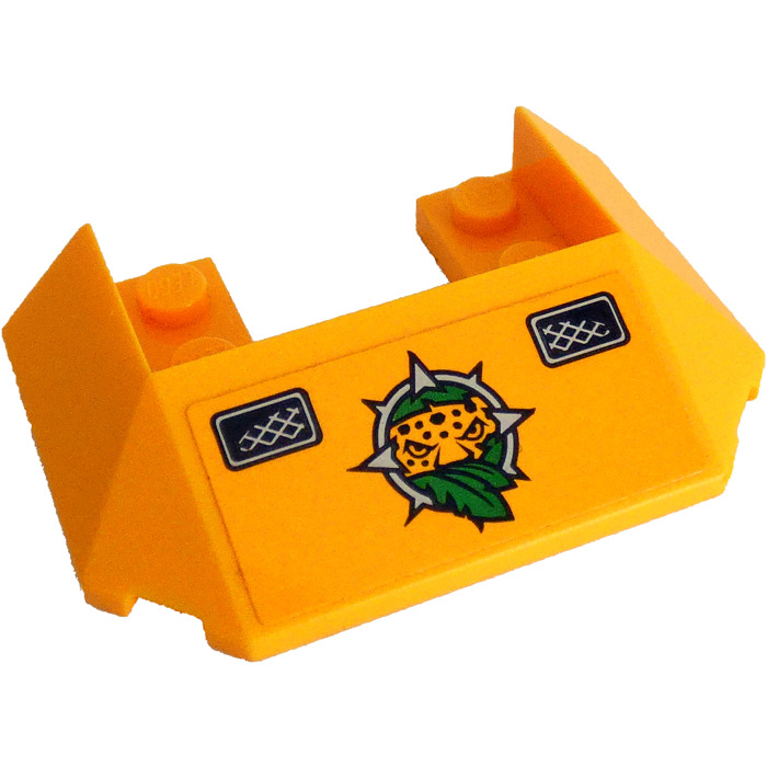 LEGO Bright Light Orange Slope 4 x 6 with Cutout with Leopard Head ...