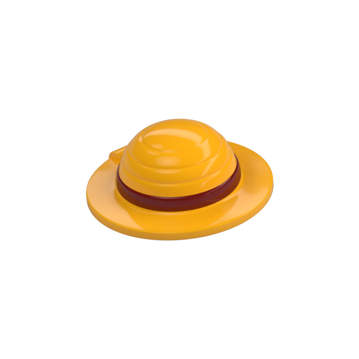 LEGO Bright Light Orange Straw Hat with Dark Red Band (112531) | Brick Owl