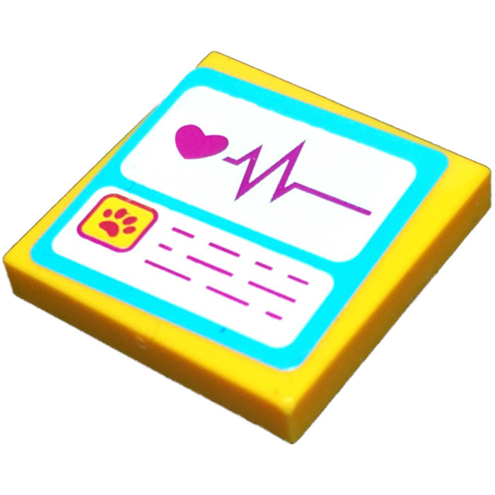 LEGO Bright Light Orange Tile 2 x 2 with Heart Screen 41085 Sticker ...