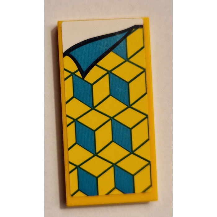 LEGO Bright Light Orange Tile 2 x 4 with Blanket with Dark Turquoise ...