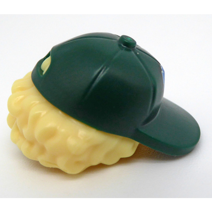 LEGO Bright Light Yellow Bushy Hair with Dark Green Cap with Rescue ...