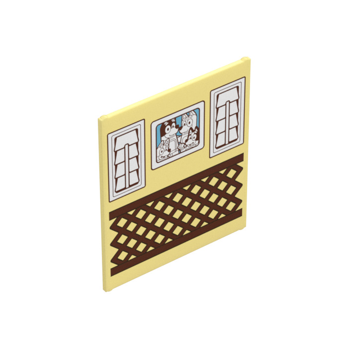 LEGO Glass for Frame 1 x 6 x 6 with Family Portrait, Shutters and Brown ...