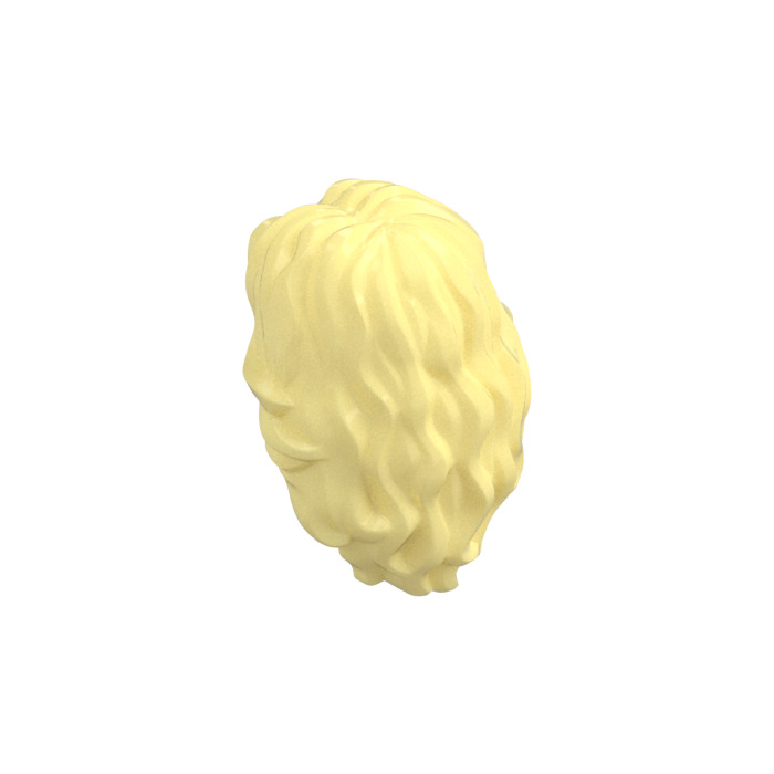 LEGO Bright Light Yellow Mid-Length Wavy Hair with Center Parting ...