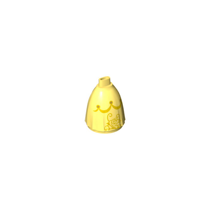 LEGO Bright Light Yellow Minidoll Hip with Big Skirt with Golden Rose ...