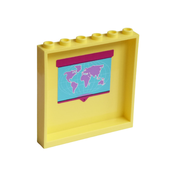 LEGO Panel 1 x 6 x 5 with World Map Sticker (59349) | Brick Owl - LEGO ...