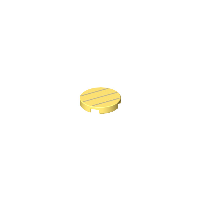 LEGO Bright Light Yellow Tile 2 x 2 Round with Lines with Bottom Stud ...