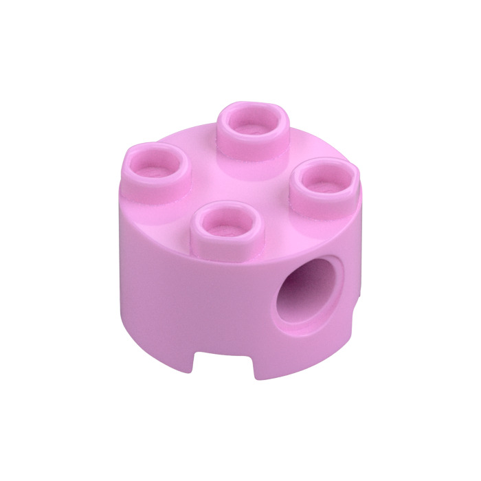 LEGO Bright Pink Brick 2 x 2 Round with Holes with Super Mario Baby ...