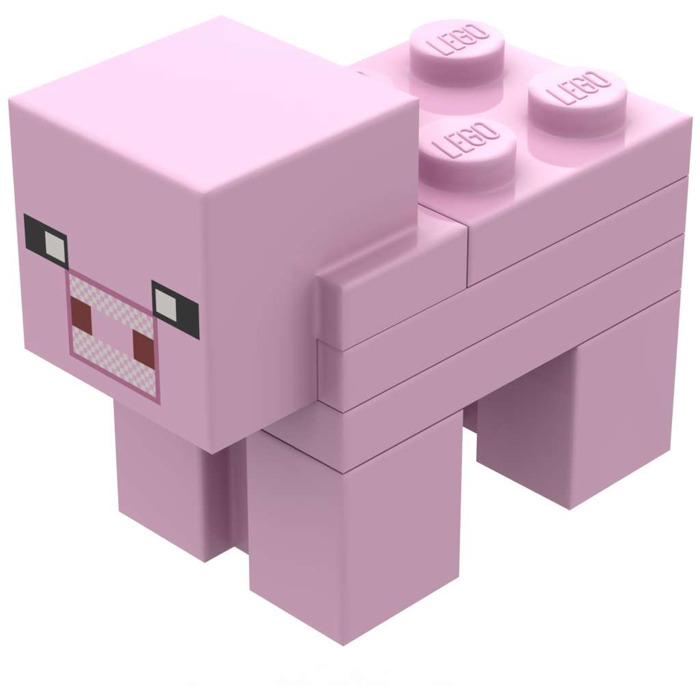 LEGO Bright Pink Minecraft Pig | Brick Owl - LEGO Marketplace