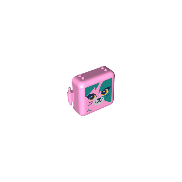 LEGO Play Cube 3 x 8 Half with Male Hinge with Cat face (64462 / 72508 ...