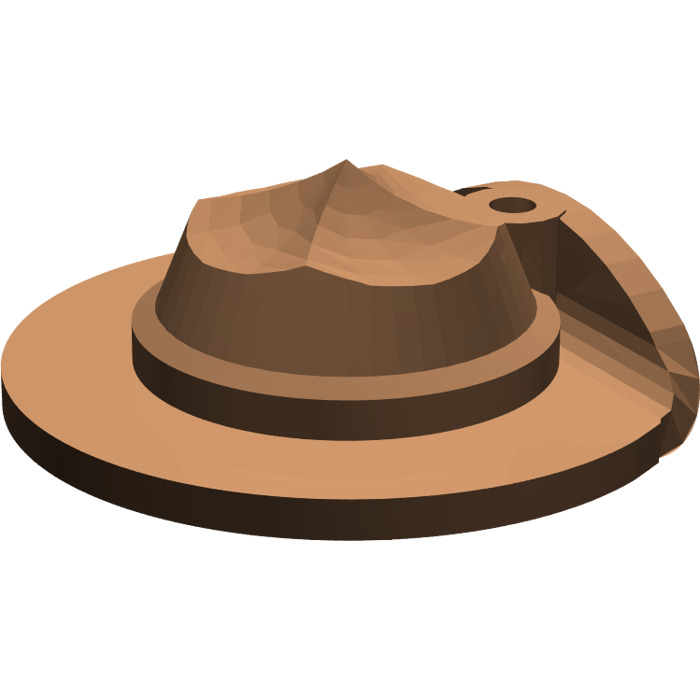 LEGO Brown Hat with Wide Flat Brim with Side Turned Up (30167) | Brick ...
