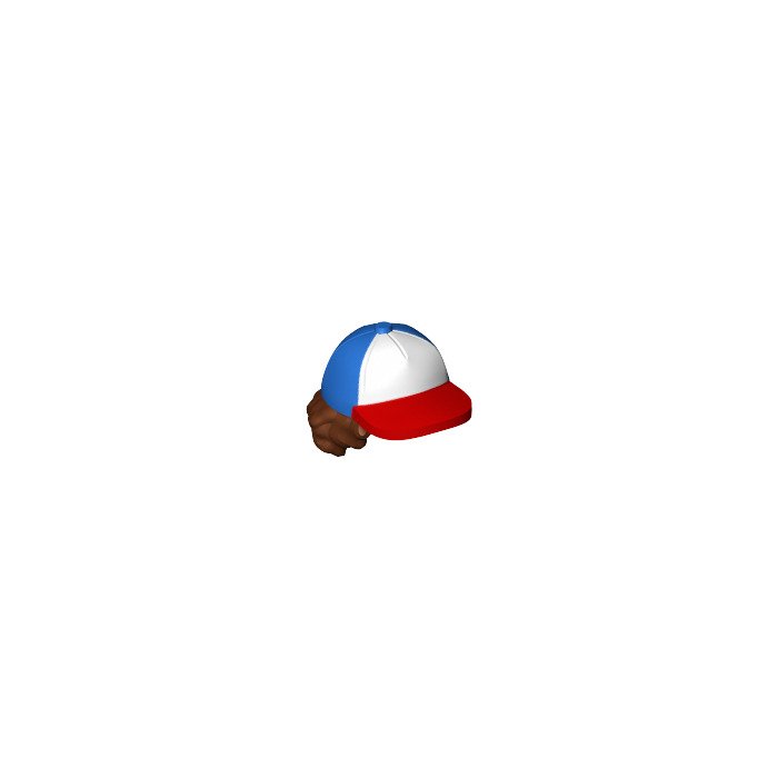 LEGO Bushy Hair with Blue and White Cap with Red Bill (57009) | Brick Owl