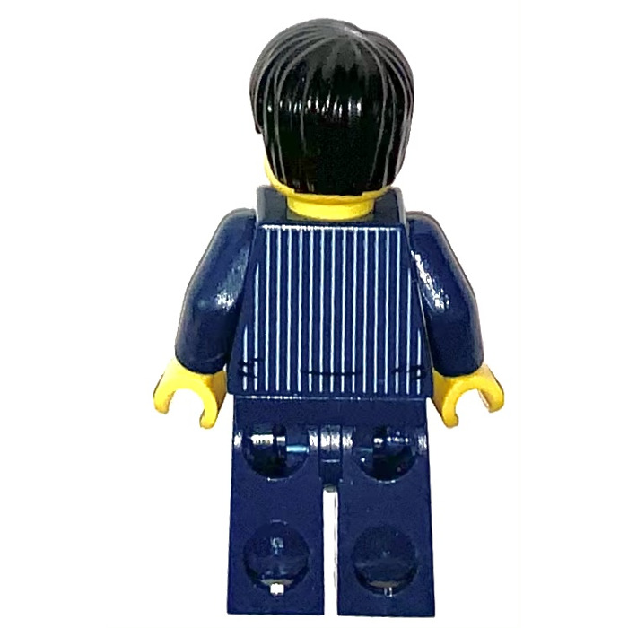 LEGO Businessman with Pinstripe Jacket and Dark Blue Legs with Black ...