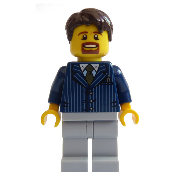 LEGO Businessman with Pinstripe Jacket and Gray Legs Minifigure | Brick Owl