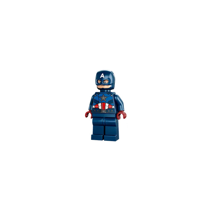 LEGO Captain America with Helmet and Dark Red Hands Minifigure ...