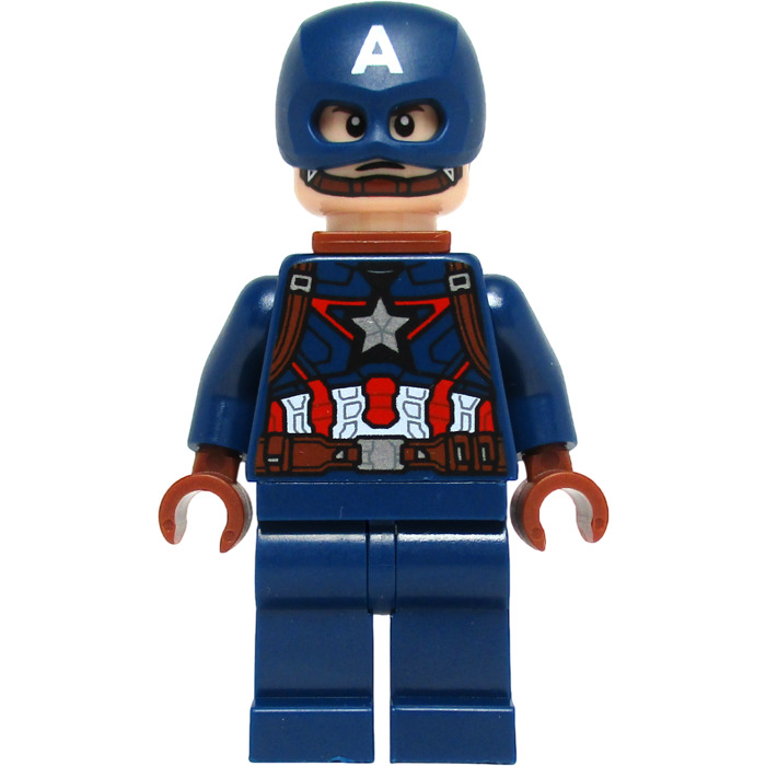 LEGO Captain America with Helmet and Reddish Brown Hands and Neck ...