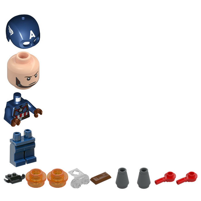 LEGO Captain America with Helmet and Reddish Brown Hands with Jet Pack ...