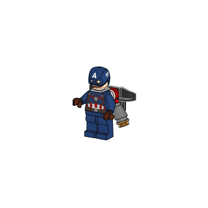 LEGO Captain America with Helmet and Reddish Brown Hands with Jet Pack ...