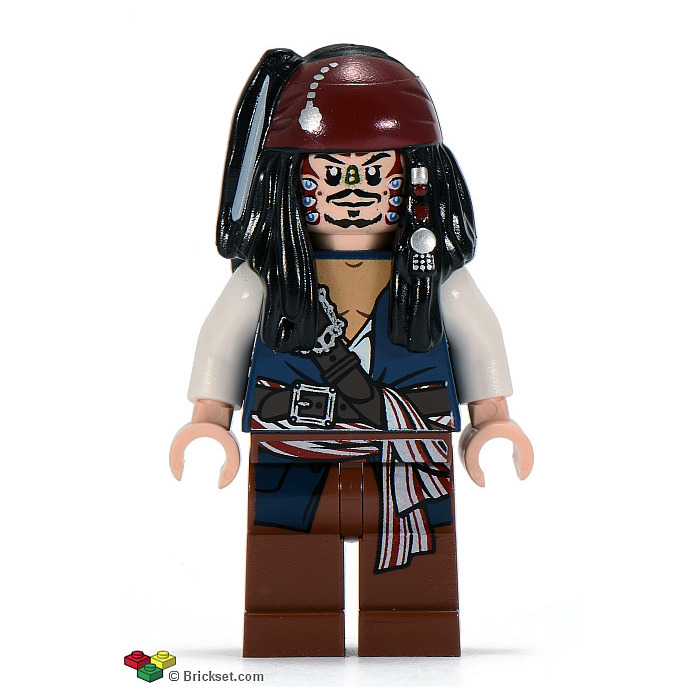 LEGO Captain Jack Sparrow with Vest and Bandana with Cannibal Art ...