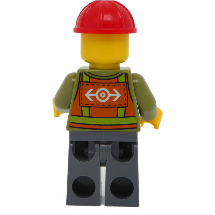 LEGO Cargo Train Driver with Safety Vest and Helmet Minifigure with ...