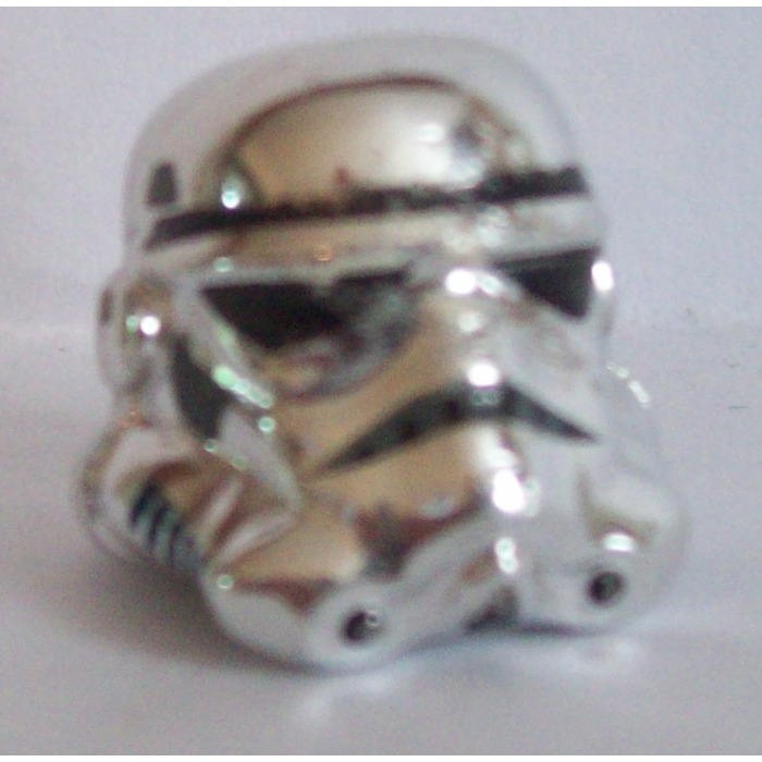 LEGO Chrome Silver Stormtrooper Helmet with Dotted Mouth (30408 / 84468 ...
