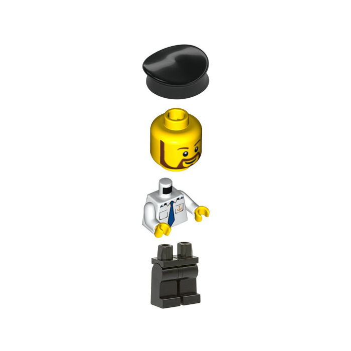 LEGO City Harbor Boat Captain with Blue Tie, Anchor Minifigure | Brick ...