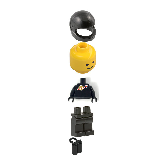 LEGO Classic Space Astronaut (Black) with Air Tanks and Modern Helmet ...